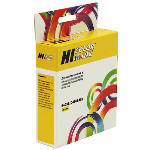 Картридж для HP №940XL Officejet Pro 8000, 8500 Yellow (Hi-Black) C4909AE