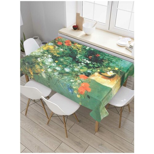 Скатерть прямоугольная JoyArty на кухонный стол "Цветы в вазе" из оксфорда, 180x145 см