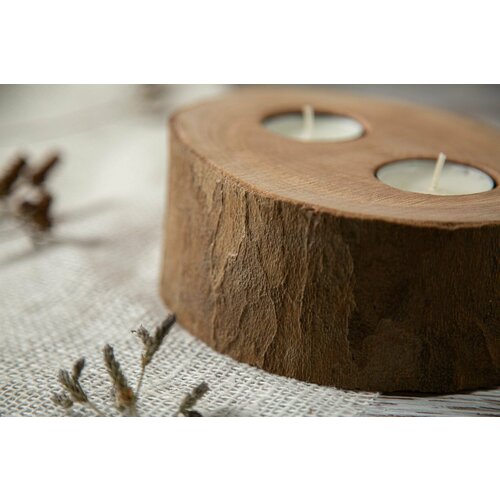 Деревянный подсвечник для чайных свечей, 3Keda, "Платан"