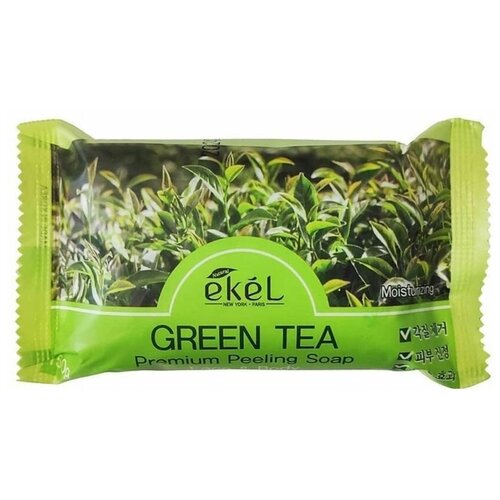 [EKEL] Мыло-скраб для лица и тела зеленый ЧАЙ Premium Peeling Soap Green Tea, 150 г