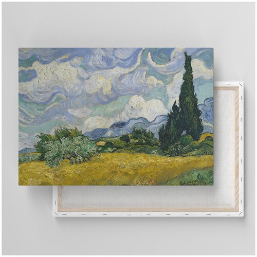 Картина на холсте с подрамником / Van Gogh / Ван Гог - Пшеничное поле