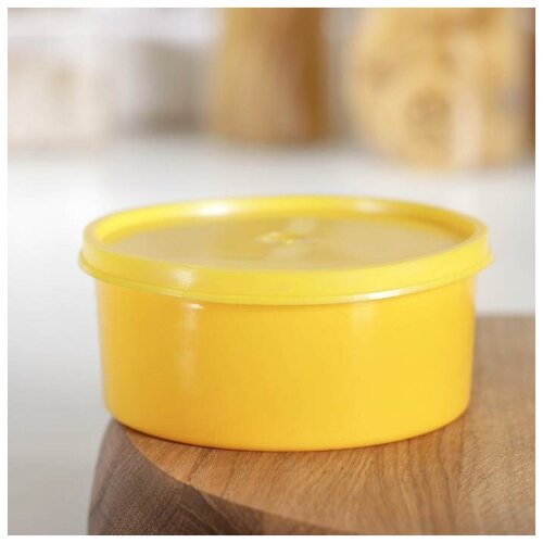 ПластоС Контейнер пищевой 450 мл с герметичной крышкой, цвет жёлтый