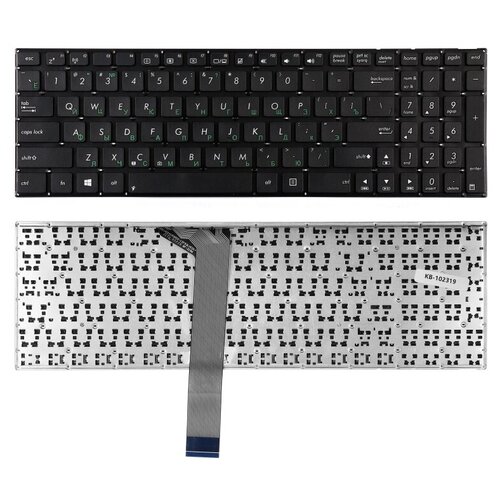 Клавиатура для ноутбука Asus K56, K56C, K550D Series. Плоский Enter. Чёрная, без рамки. PN: MP-12F53US-5283W