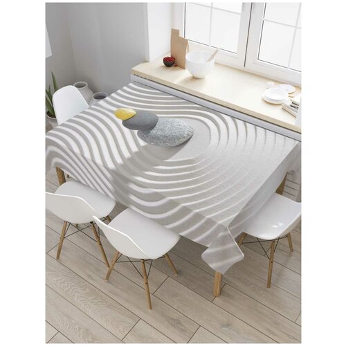 Скатерть прямоугольная JoyArty на кухонный стол "Песочные линии" из оксфорда, 120x145 см