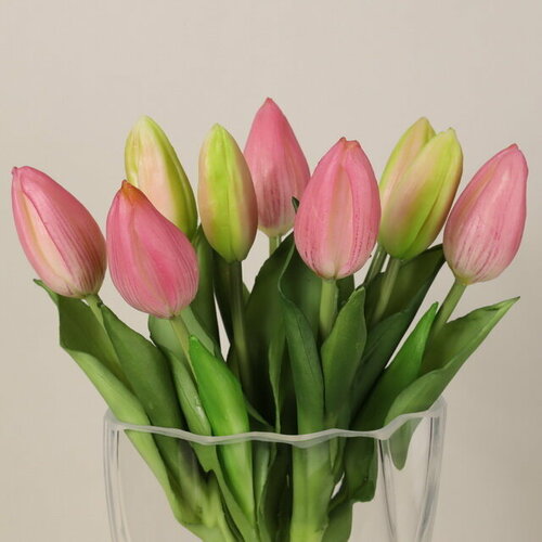 EDG Силиконовые тюльпаны Hidalgo 9 шт, 29 см розовые 214586,55