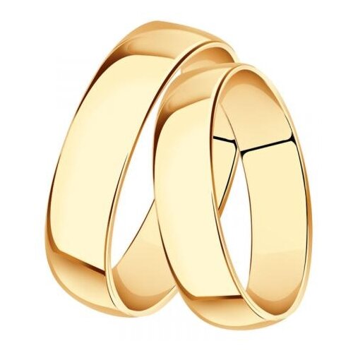 Кольцо обручальное AQUAMARINE, золото, 585 проба, размер 21.5