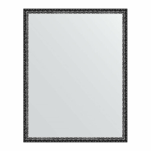 Зеркало настенное EVOFORM в багетной раме чернёное серебро, 70х90 см, для гостиной, прихожей, кабинета, спальни и ванной комнаты, BY 1033