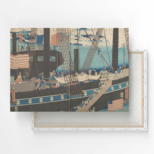 Картина на холсте, репродукция / Утагава Садахидэ - Yokohama Trade / Размер 80 x 106 см