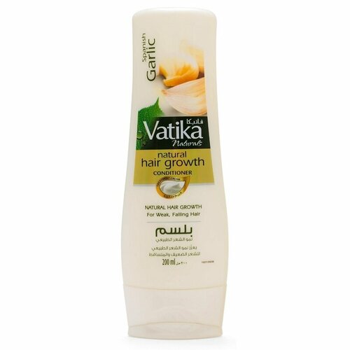 Vatika SPANISH GARLIC Natural Hair Growth Conditioner, Dabur (Ватика испанский чеснок Кондиционер для роста волос для ослабленных и выпадающих волос, Дабур), 200 мл.