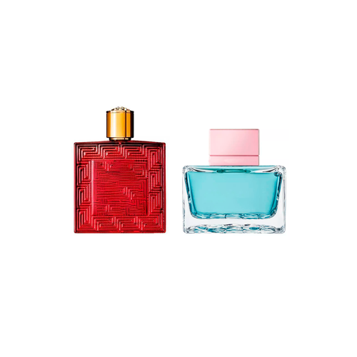 Подарочный набор для неё и для него по мотивам Versace Eros Flame, Antonio Banderas Blue Seduction for Women 2 по 10 мл