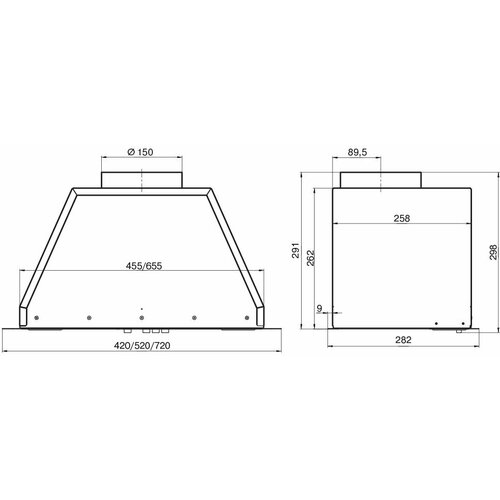 Кухонная вытяжка Elikor: Врезной блок Flat 52П-650-К3Д белый