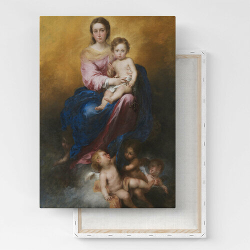 Картина на холсте, репродукция / Эстебан Мурильо - The Madonna of the Rosary / Размер 80 x 106 см