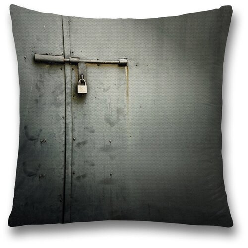 Наволочка декоративная на молнии, чехол на подушку JoyArty "Дверь на замке" 45х45 см