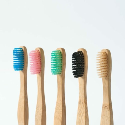 Зубные щетки бамбуковые, набор 5 шт