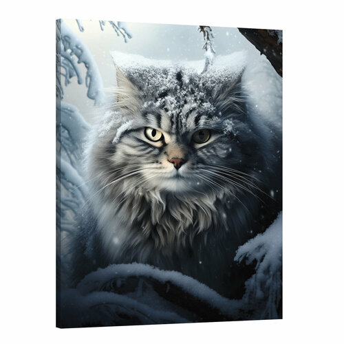 Интерьерная картина 50х70 "Дикий кот"