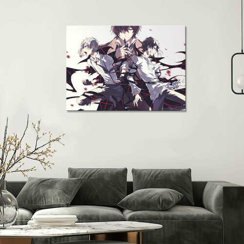 Интерьерная картина на холсте - Акутагава и Накаджима на фоне Дазая 40х60
