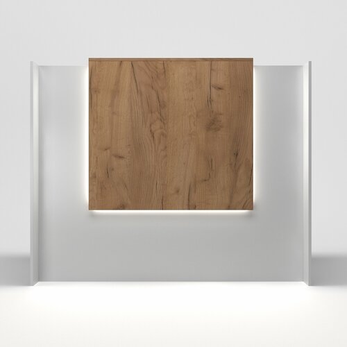 Ресепшн белый Квадрат с декором Дуб Вотан 1000х1200х600 / Подсветка RGB