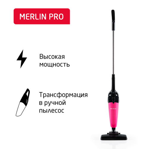 Вертикальный пылесос 2 в 1 Arnica Merlin Pro ET13211, 1000 Вт, шнур 5м, розовый