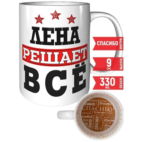Кружка Лена решает всё - с рисунком спасибо.