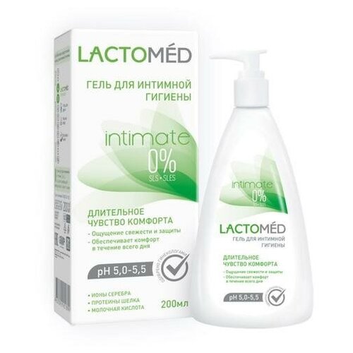 LactoMED Гель для интимной гигиены «Лактомед», длительное чувство комфорта, 200 мл
