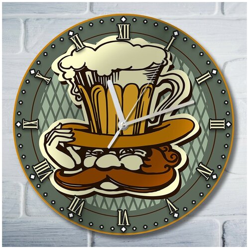 Настенные часы УФ интерьерная (Бар, Гиннесс, Guiness, пиво, кафе, заведение, beer, bar) - 1230