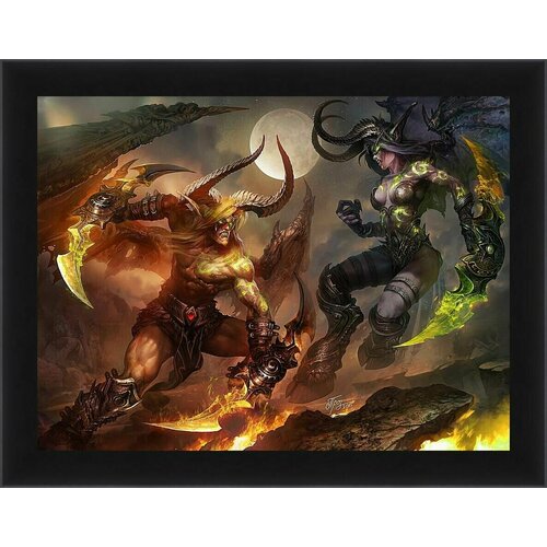 Плакат, постер на бумаге World Of Warcraft. Размер 42х60 см