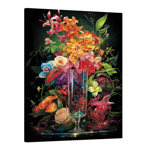 Интерьерная картина 50х70 "Цветочный коктейль"