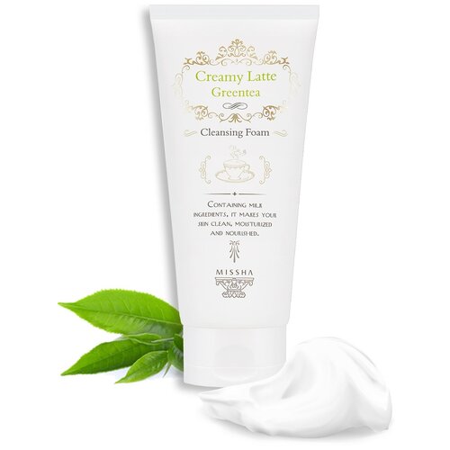 Missha пенка для лица очищающая Creamy Latte Green Tea Cleansing Foam, 172 мл