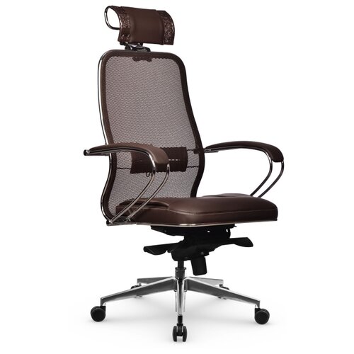 Компьютерное кресло METTA Samurai SL-2.041 офисное, обивка: искусственная кожа/текстиль, цвет: темно-коричневые