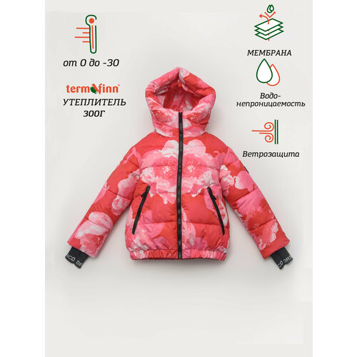Куртка Orso Bianco Лотти, размер 122, красный, розовый