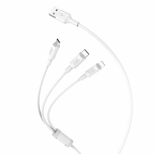 USB кабель HOCO X25 Soarer 3 в 1 для Lightning Micro USB Type-C 2А 1м белый