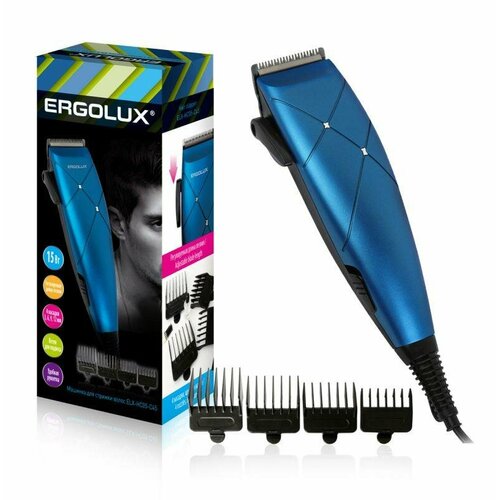 Ergolux Машинка для стрижки волос ELX-HC05-C45 черн. с син. 15Вт 220-240В Ergolux 14396