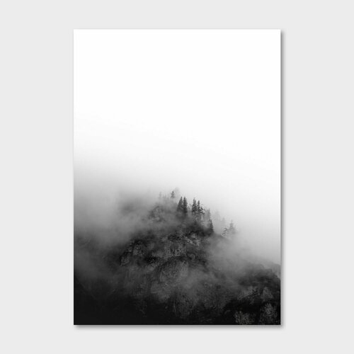 Постер для интерьера Postermarkt, Темные Горы В Тумане, 50х70 см