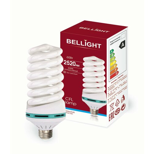 Лампа КЛЛ Bellight 230-65Вт Е27 6000К, 5шт