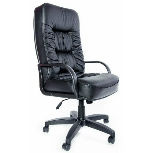 Компьютерное кресло Болеро офисное, обивка: натуральная кожа, цвет: черный