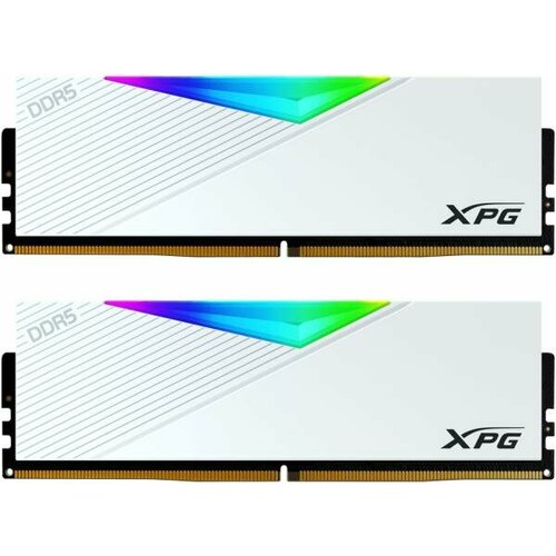 Оперативная память для компьютера 64Gb (2x32Gb) PC5-44800 5600MHz DDR5 DIMM CL36 ADATA XPG Lancer RGB AX5U5600C3632G-DCLARWH