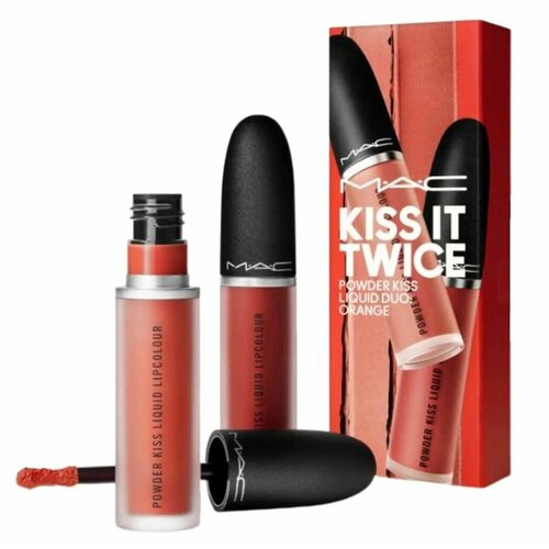 MAC Набор помад для губ Kiss It Twice Powder Kiss Liquid Duo (Orange)