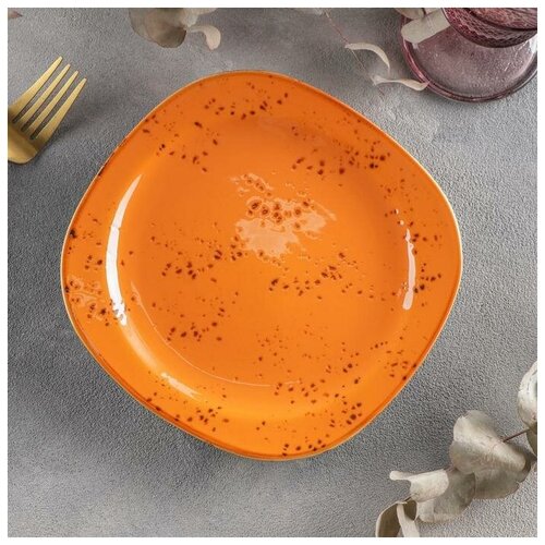 Тарелка керамическая десертная "Созвездие", d=18,5 см, цвет оранжевый
