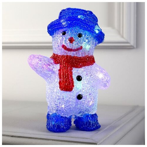 Фигурка Luazon Lighting Снеговик в синей шляпе RGB, 20 см
