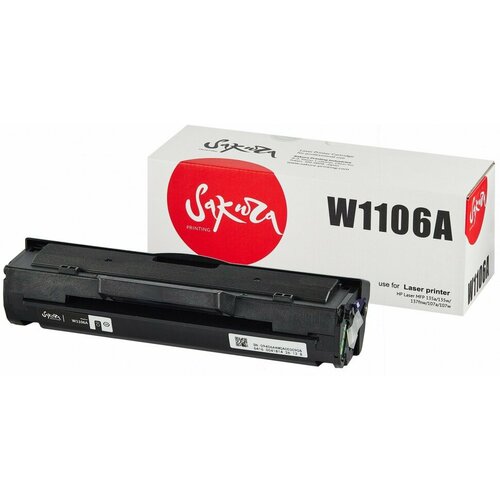 Картридж SAKURA W1106A для HP LaserJet 107a, 107r, 107w, 135a, 135r, 135w, 137fnw, черный, 1000 к.