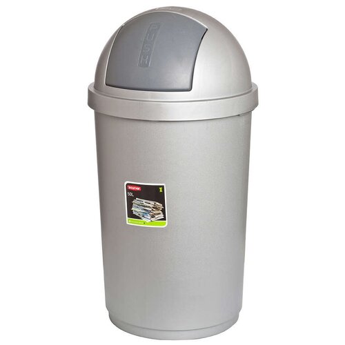 Контейнер CURVER Bullet bin 174987, 50 л серый/серебристый 74 см 39.1 см 50 л круглая 1.7 кг