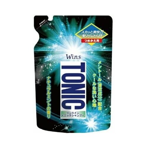 Nihon detergent Охлаждающий шампунь 2 в 1 с кондиционером-тоником "Wins Rinse in Tonic Shampoо" 340 г (мягкая упаковка)