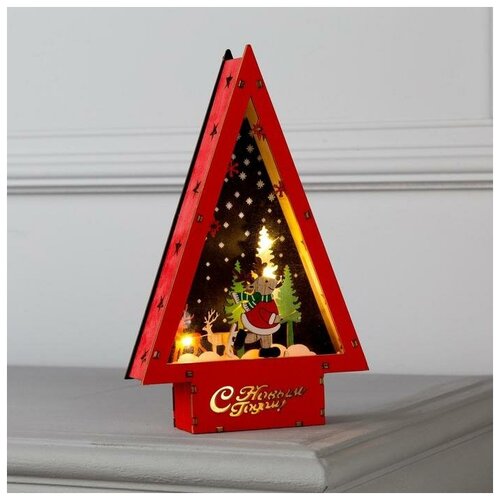 Фигура световая "Треугольничек с оленем", 22.5х14х4, ААА*2, 6LED, тёплое белое
