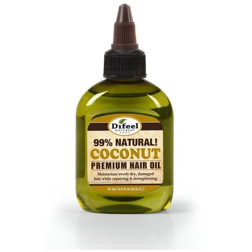 Difeel 99% Natural Coconut Premium Hair Oil 99% натуральное премиальное масло для волос с кокосом, 75 мл
