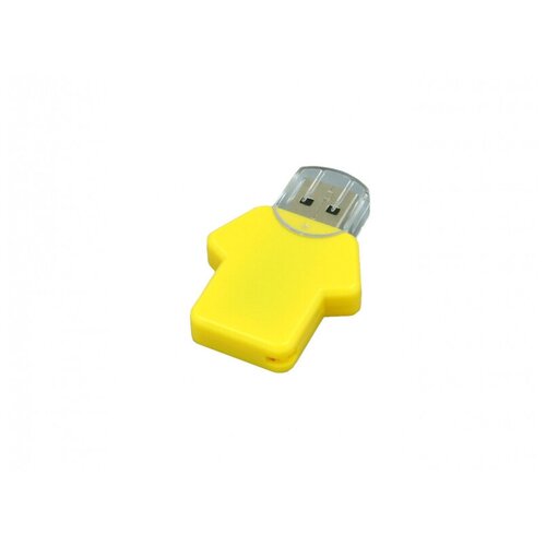 Пластиковая флешка для нанесения логотипа в виде футболки (128 Гб / GB USB 3.0 Желтый/Yellow Football_man Флеш-карта Поло)