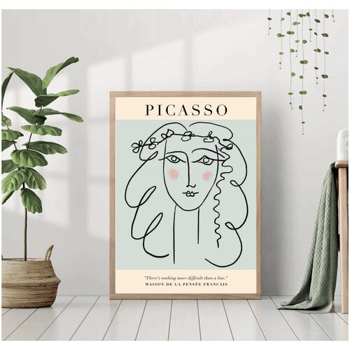 Постер без рамки "Пикассо Портрет девушки" 40 на 50 в тубусе / Картина для интерьера / Плакат / Постер на стену / Интерьерные картины