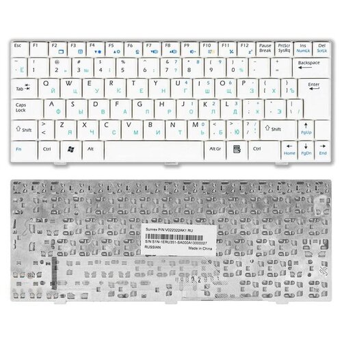 Клавиатура для ноутбука MSI V022322AK1 белая