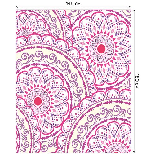 Скатерть прямоугольная JoyArty "Розовые узоры" из сатена, 180x145 см