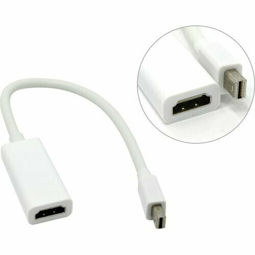 Переходник miniDisplayport-HDMI, 0,2 метра, белый