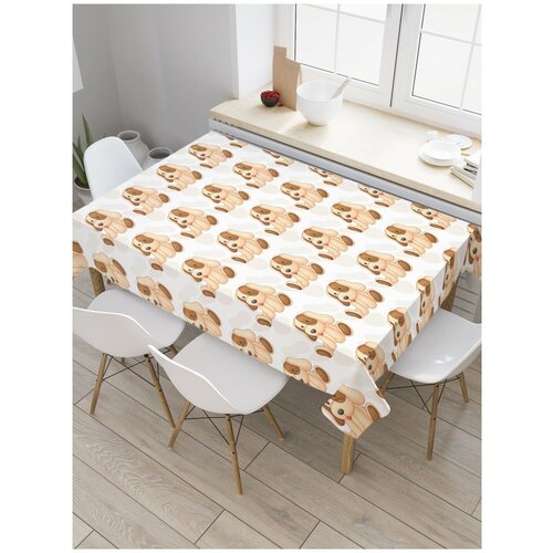 Скатерть прямоугольная JoyArty на кухонный стол "Игрушка собачка" из оксфорда, 180x145 см